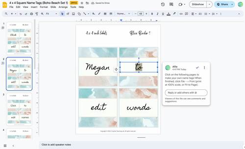 Editable Boho Student Desk Square Name Tags Name Plate Labels Classroom