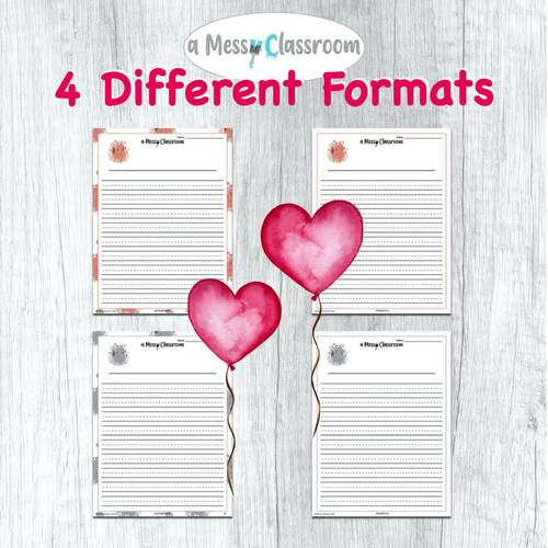 Valentine's Day Writing Papers by A Messy Classroom | TPT