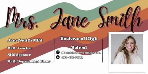 Customizable Canva Muted Retro Photo Animated Teacher Email Signature ...