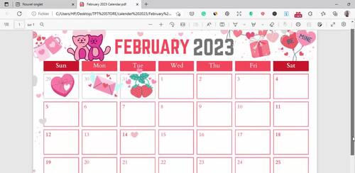 Calendar February 2023 | Valentine's Day Themed Calendar by The ...