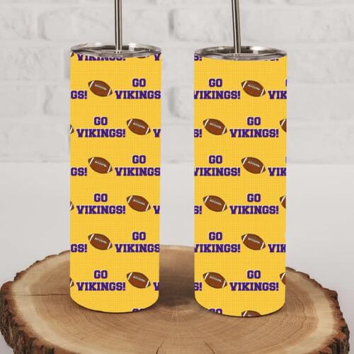 20 oz Skinny Tumbler Wrap, Printable Sublimation, Minnesota Go Vikings ...