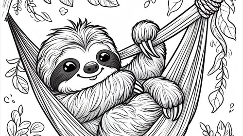 Funny Sloth Coloring Book| 50 Funny Sloth Coloring Pages For Kids