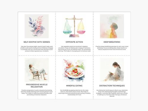Emotional Regulation Therapy Cards, Mindfulness Coping Cognitive Skills