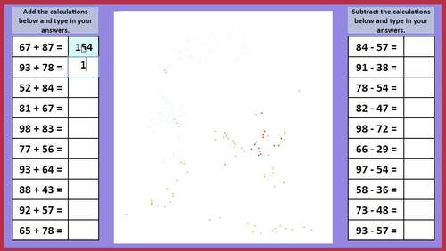 Mystery Digital Pixel Art NO PREP - Fox 2-digit Addition and Subtraction