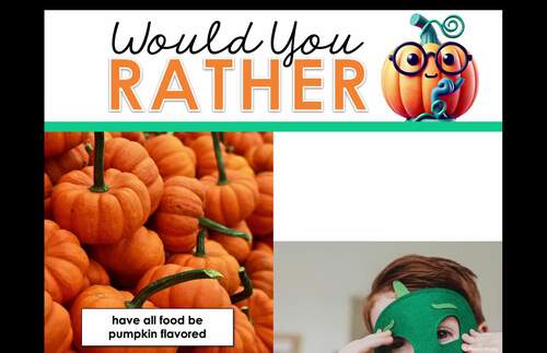 Halloween Would You Rather Questions Activity - Discussion or Writing ...