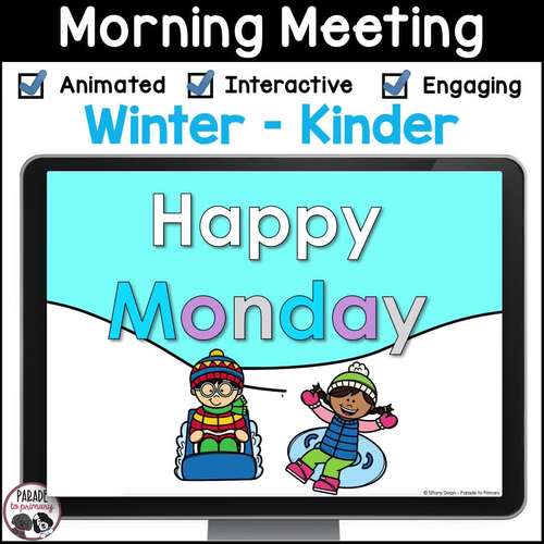 DIGITAL Morning Meeting - WINTER - December - January - Kindergarten ...