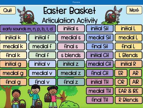 Spring Easter Basket Articulation Activity Boom Cards™ Speech Therapy