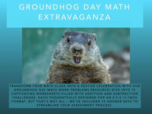 Groundhog Day 1st Grade Math: 15 Word Problems Addition and Subtraction
