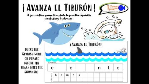 ¡Avanza el Tiburón! (Digital game template for review!) DISTANCE LEARNING