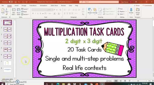 Multiplication Task Cards - 3 Digit x 2 Digit - Word Problems | TPT