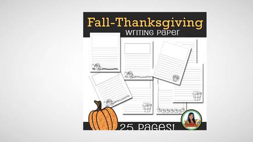 Thanksgiving Fall Autumn Writing Paper for Elementary Classroom | TPT