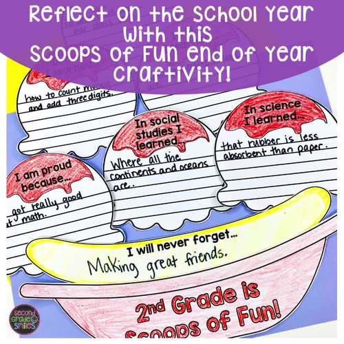 End of Year Writing Craft - Ice Cream End of Year Reflection - Bulletin ...