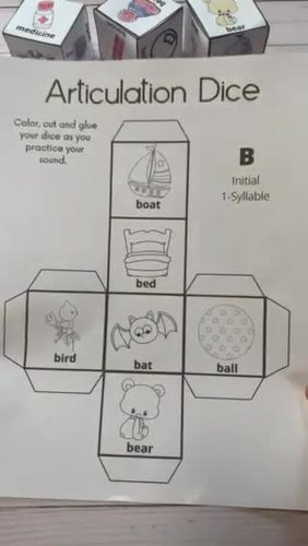 Articulation Dice Activity for Speech Therapy by BilingualSLP LLC