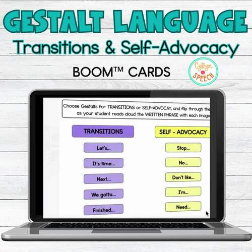 Gestalt Language Processing, Transitions & Self-Advocacy Autism Boom Cards™