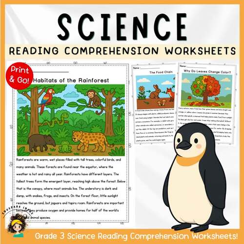 Grade 3 Science Reading Comprehension Passages with Questions & Answer Keys