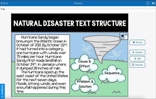 Nonfiction Text Structure: Natural Disaster Boom Cards by Red Specs