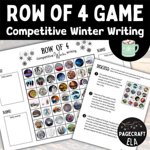 Winter Creative Writing Game for High School | Row of 4 Printable ...
