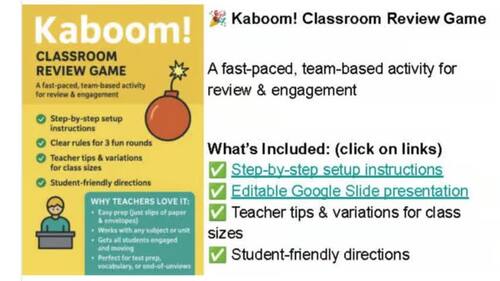 Kaboom! Review Game | Low-Prep Test Review Activity for Any Subject