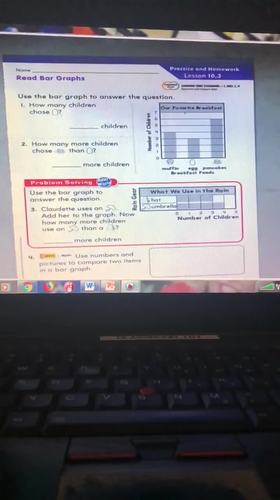Go Math Grade 1 Chapter 10 Lesson 3 Homework Read Bar Graphs | TPT