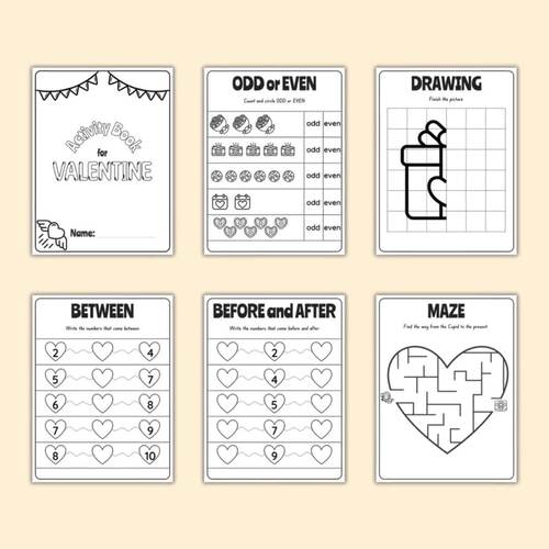 Valentine Activity Book 2025 for PreK - Kindergarten by Miss Herbie