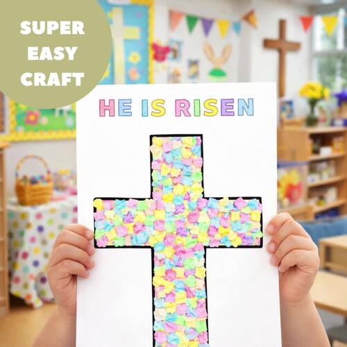 Easter Christian Cross Craft, Sunday School Holiday Activity, Fine ...
