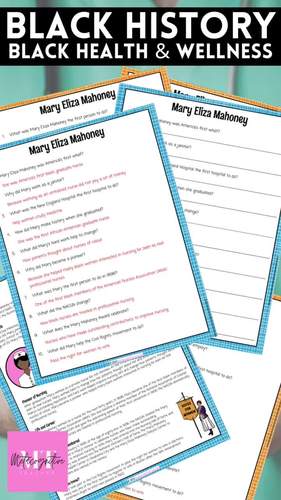 Women's Black History - Mary Eliza Mahoney Reading Comprehension Worksheets