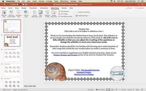 Distance Learning Perfect Present Songs: Snail, Snail | TpT