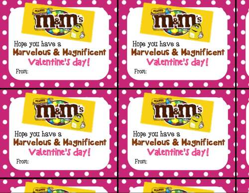 Peanut M&M's Valentine's Day Gift Tag- Hope you have a Marvelous ...