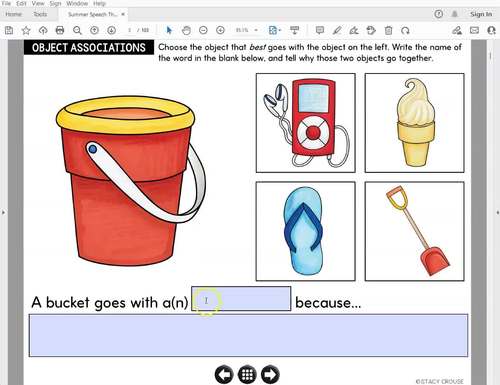 Summer Speech Therapy Activities Digital PDF for Language and Articulation