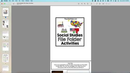 Social Studies File Folder Activities by The Autism Helper | TPT