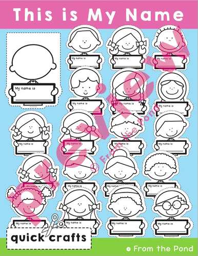 Name Writing Quick Crafts by From the Pond | Teachers Pay Teachers