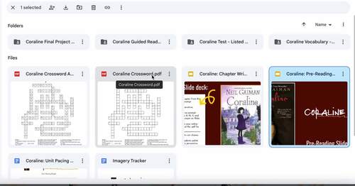 Coraline by Neil Gaiman Unit Bundle / Middle or High School ELA Literature