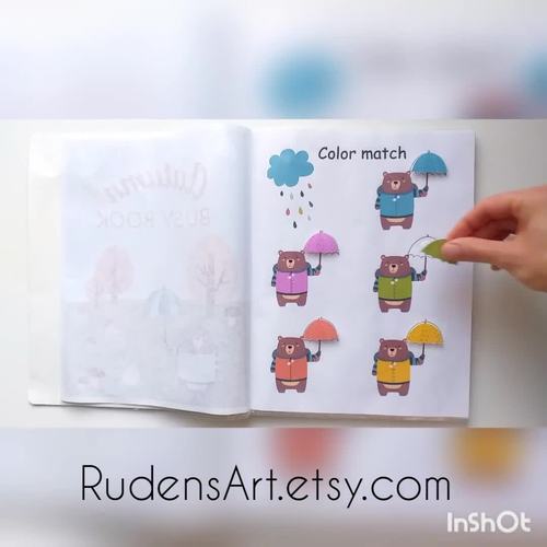 Fall busy book for toddlers, Autumn Learning binder for preschool and ...