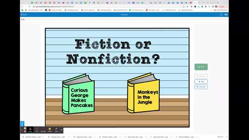 Library Skills -- Feed the Book Drop Fiction or Nonfiction | TPT