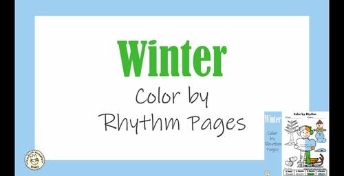 Winter Music Coloring Worksheets | Color by Rhythm | TPT