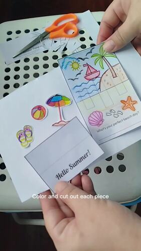 Summer Pop-Up Card Craft | 15 Fun Scenes with Writing Prompts | NO PREP ...