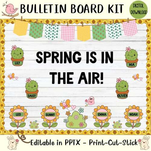 Spring Bulletin Board Kit | Spring Is in the Air | Editable Classroom Decor