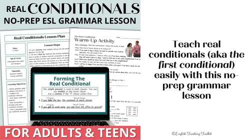 Adult ESL Real Conditionals English Grammar Lesson Plan, Worksheets ...