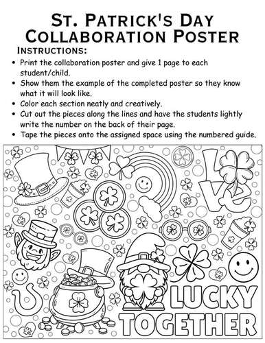 St. Patrick’s Day Collaborative Poster | Lucky Together Classroom Mural ...
