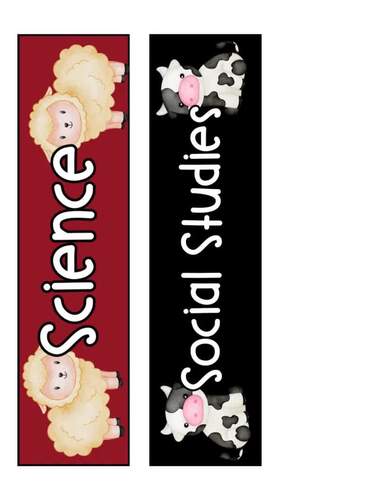 Farm Themed 10 Drawer Rolling Cart Labels with Editable Farm Rolling ...