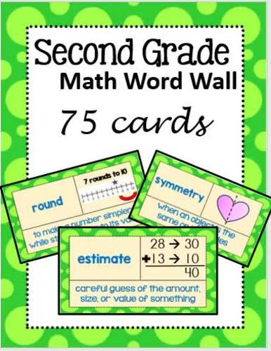 Second Grade Math Word Wall by Vocab Lab | TPT