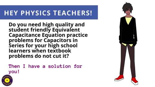 Capacitors in Series Circuit Equation Worksheets for High School Physics