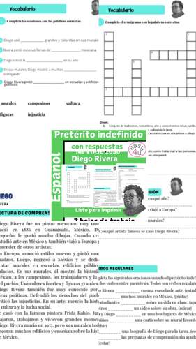 Pretérito indefinido imperfecto Frida Kahlo, Diego Rivera, A1A2