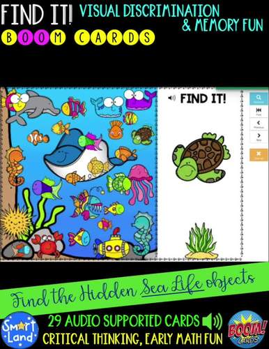 Find it Visual Discrimination digital cards | Under the Sea | TPT