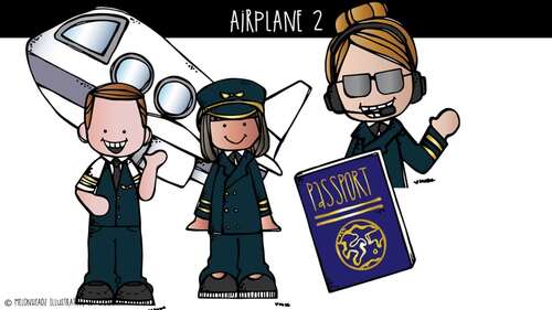 Airplane clip art 2, pilot clip art, flight attendant clip art Mini