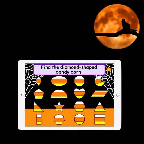 Find the diamond with audio | Halloween shapes BOOM CARDS | TPT