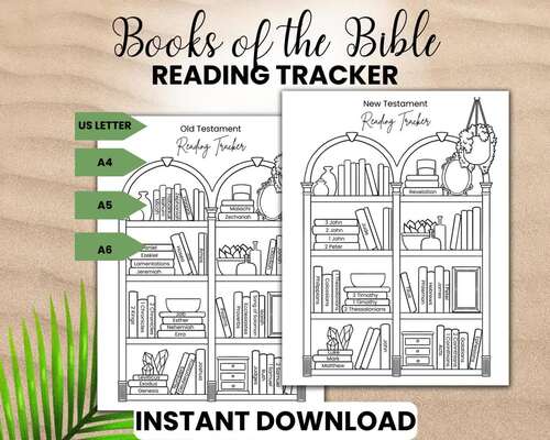 Books of the Bible Tracker, Printable Bible Reading Log, Christian ...