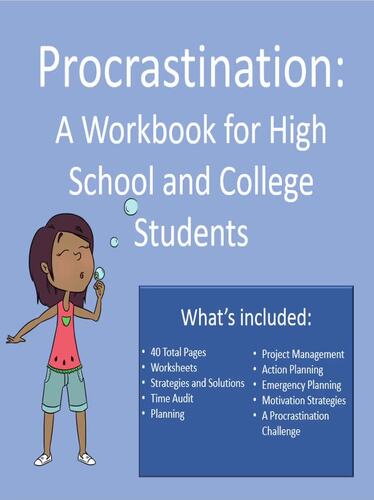 Procrastination Workbook for College and High School Students | TPT