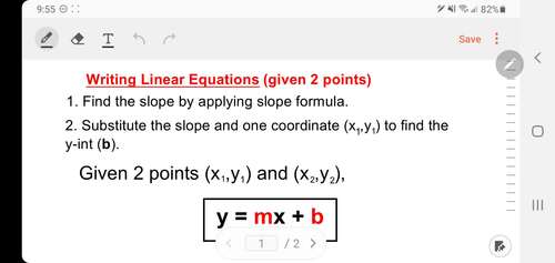 Mini Video Lesson: Write an Equation in Slope-Intercept Form Given 2 Points