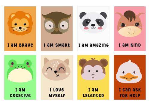 Animal-Themed Affirmation Cards For Kids by The Digivita | TPT
